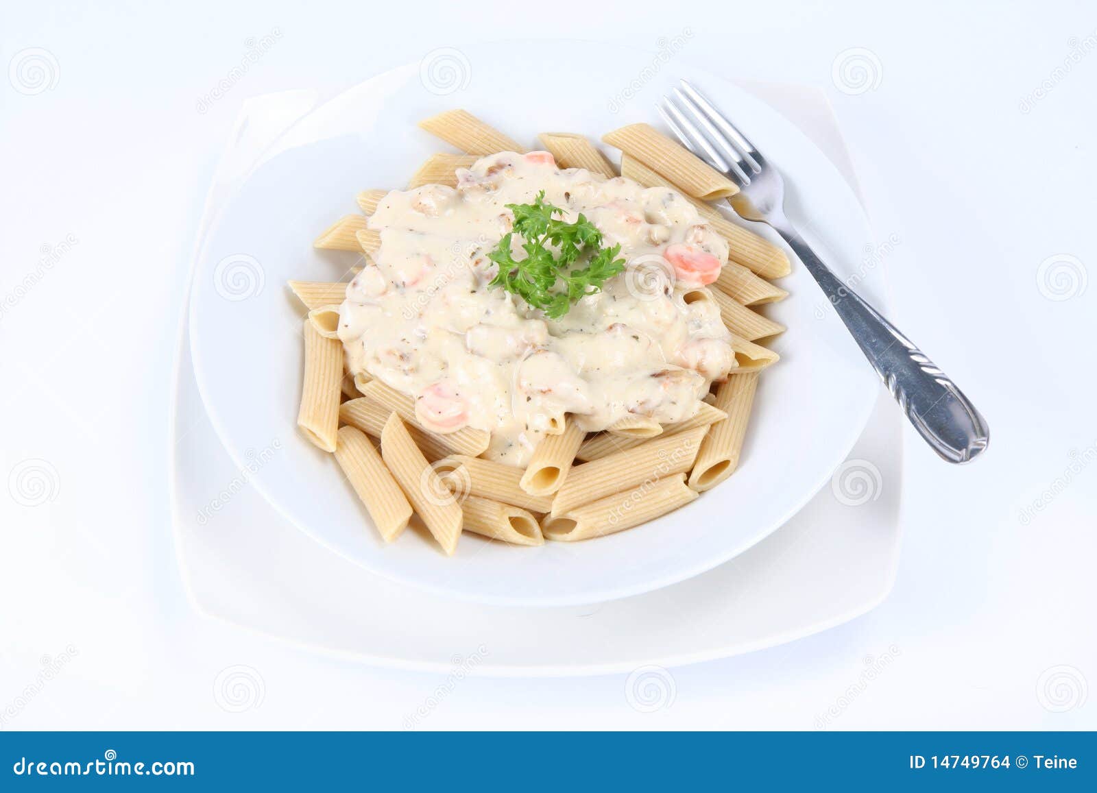Penne with white sauce stock photo. Image of fresh, dish - 14749764