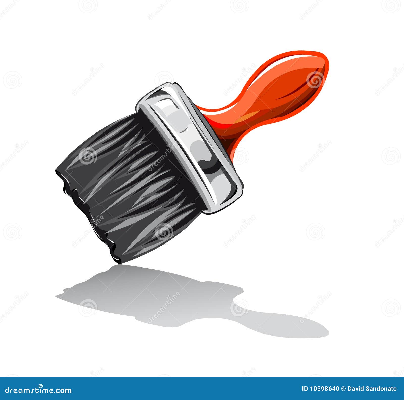 Pennello rosso illustrazione vettoriale. Illustrazione di colore - 10598640