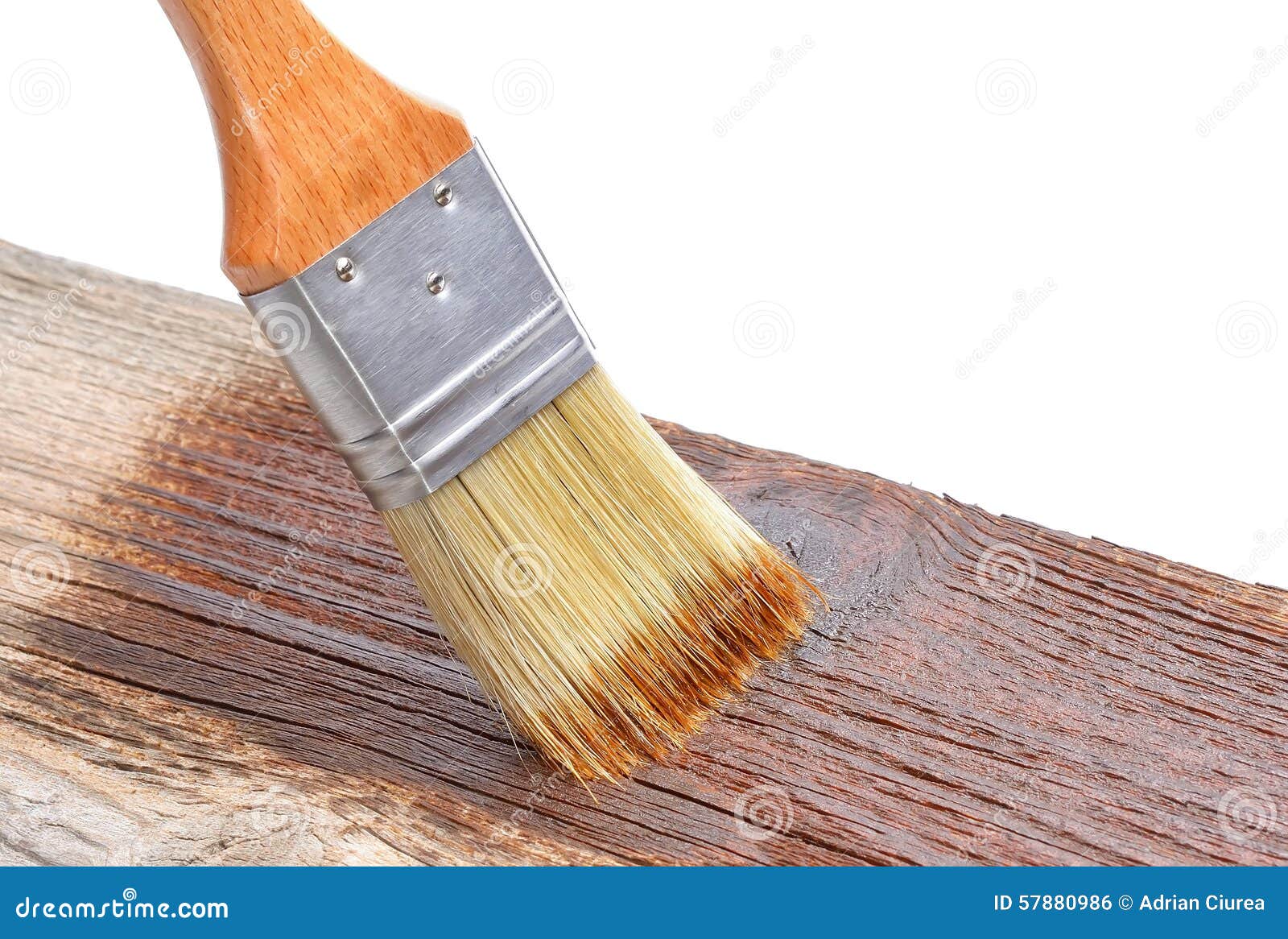 Pennello su legno fotografia stock. Immagine di pittore - 57880986