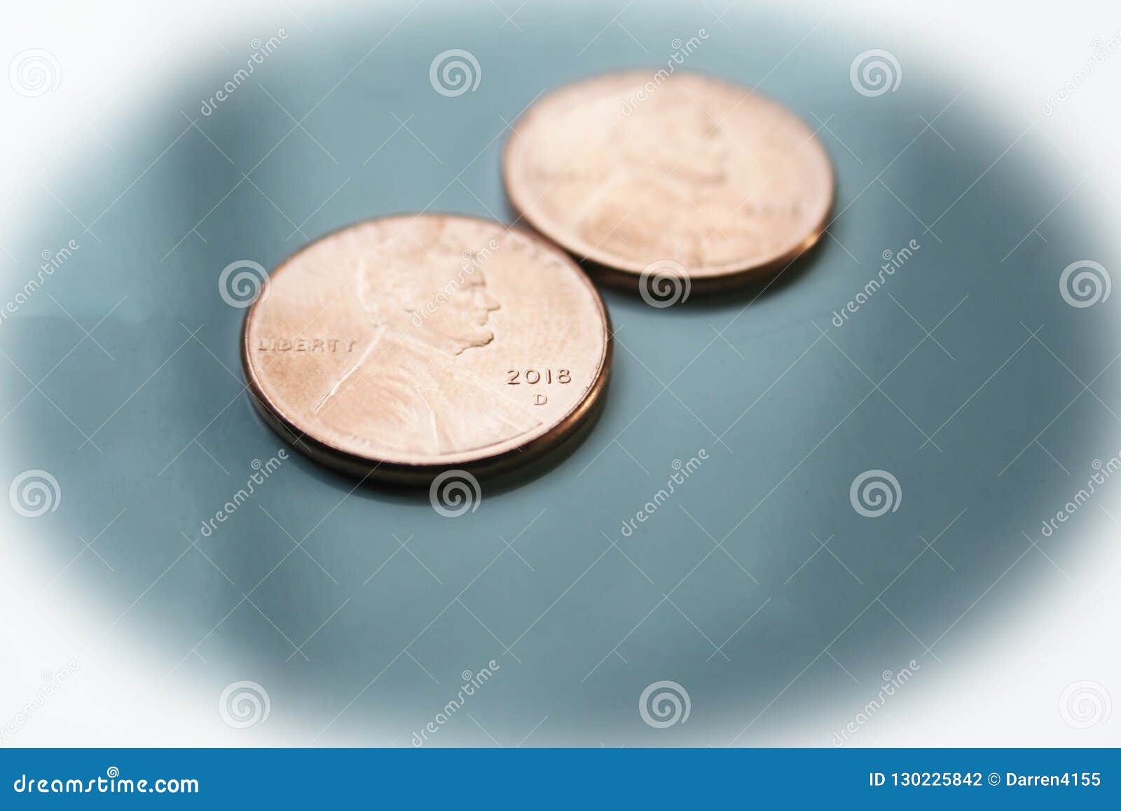 2018 Pennies Close Up with White Frame High Quality Stock Photo - Image ...