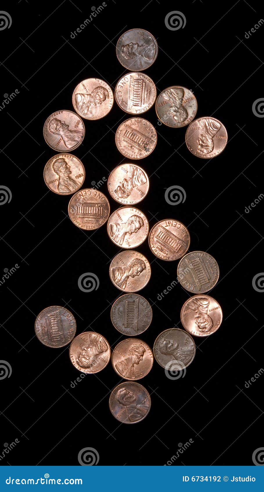 Pennies Dollar Sign stock photo. Image of paper, cents - 6734192
