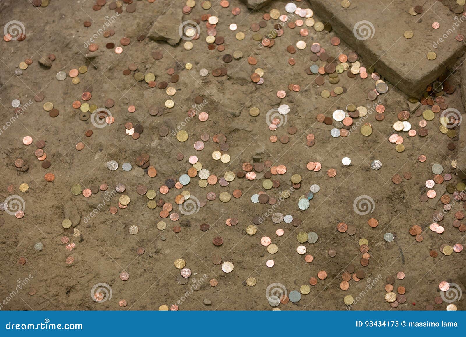 Pennies in the ground stock image. Image of coin, concept - 93434173