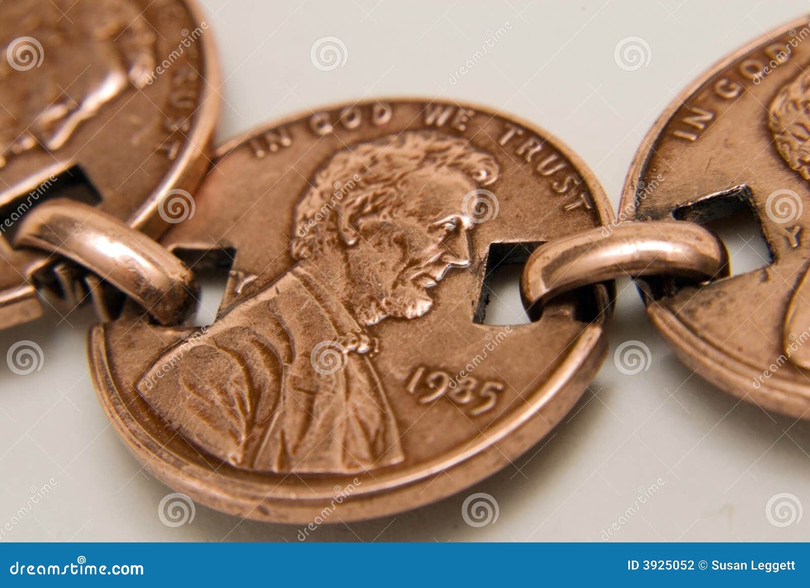 Pennies hooked together stock photo. Image of business - 3925052