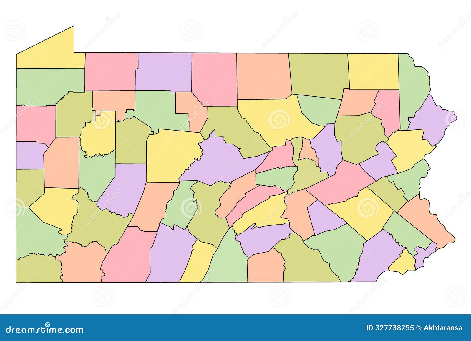 Pennsylvania Administrative Map. Counties Map Of Pennsylvania With ... Pennsylvania Administrative Map. Counties Map Of Pennsylvania With ...