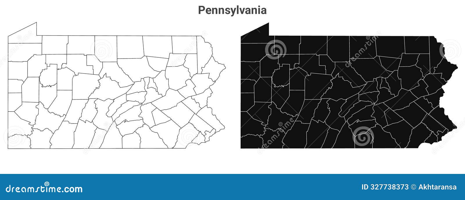 Pennsylvania Administrative Map. Counties Map Of Pennsylvania With ... Pennsylvania Administrative Map. Counties Map Of Pennsylvania With ...