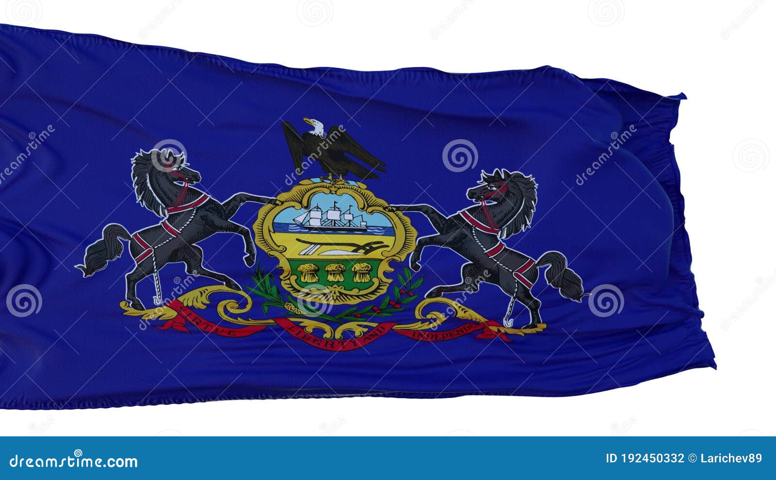 Pennsylvania Flag Isolated Realistic Animation. Seamless Loop, 4K Stock ...