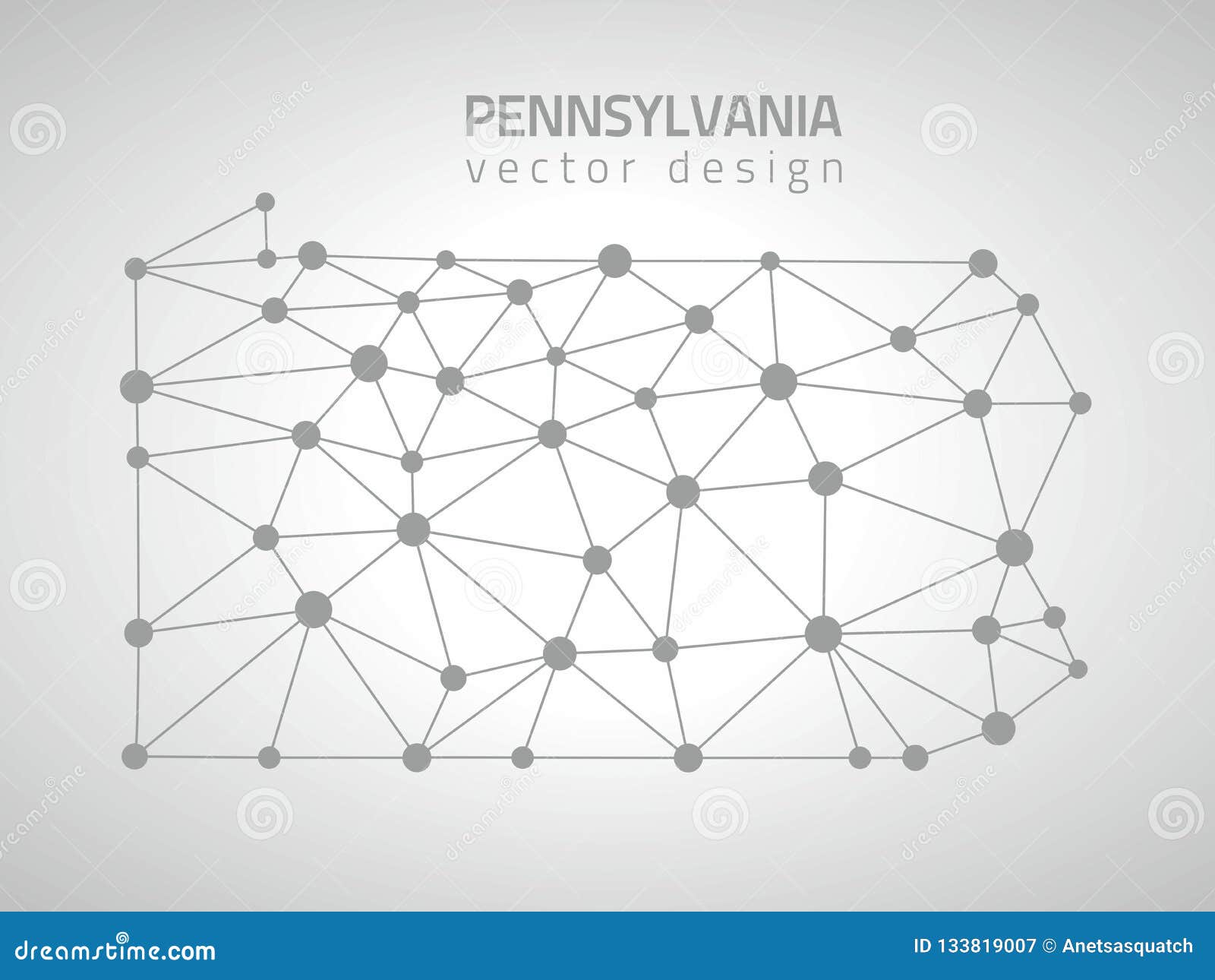 Pennsylvania Grey Vector Outline Map | CartoonDealer.com #133819007