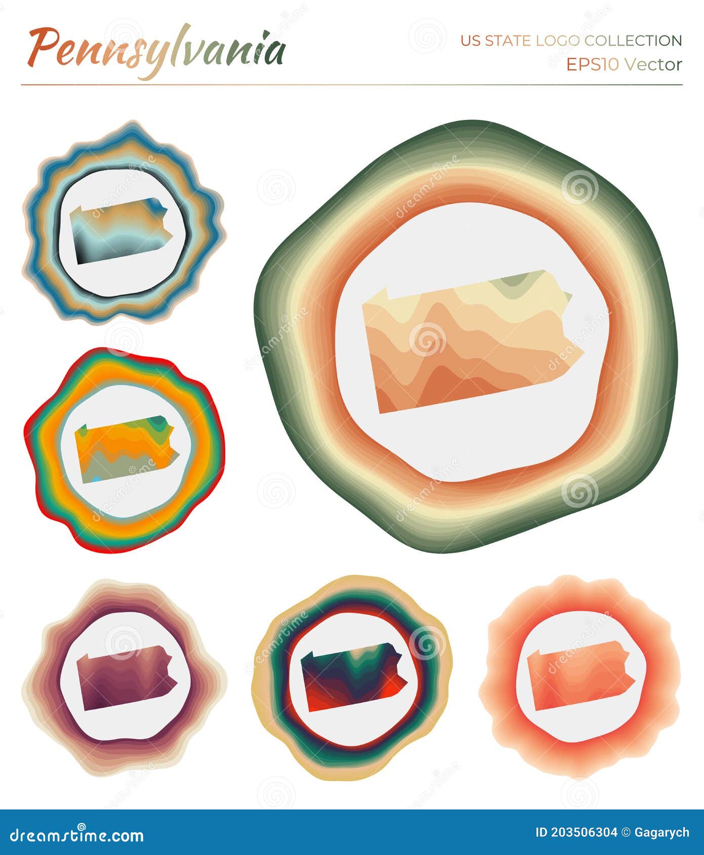 Pennsylvania Logo Collection. Stock Vector - Illustration of modern ...