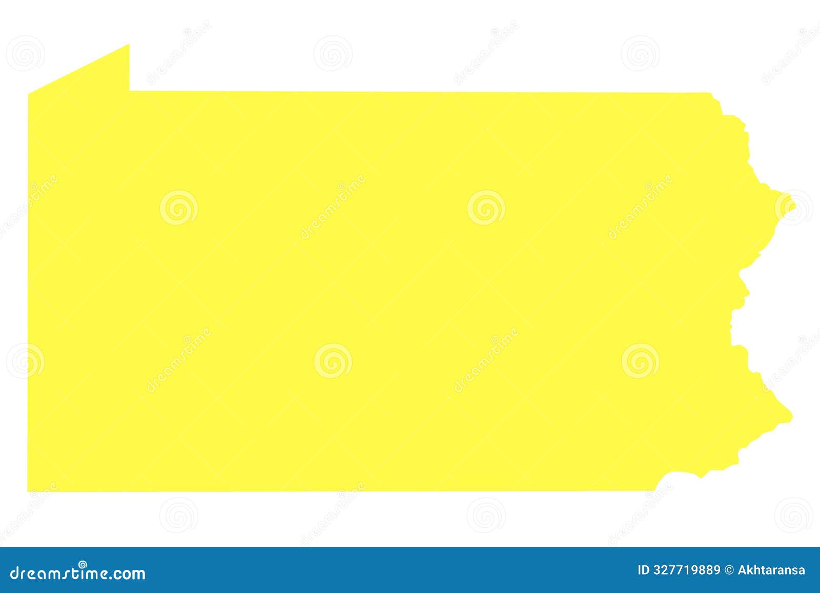 Pennsylvania Map in Yellow Color Stock Illustration - Illustration of ...