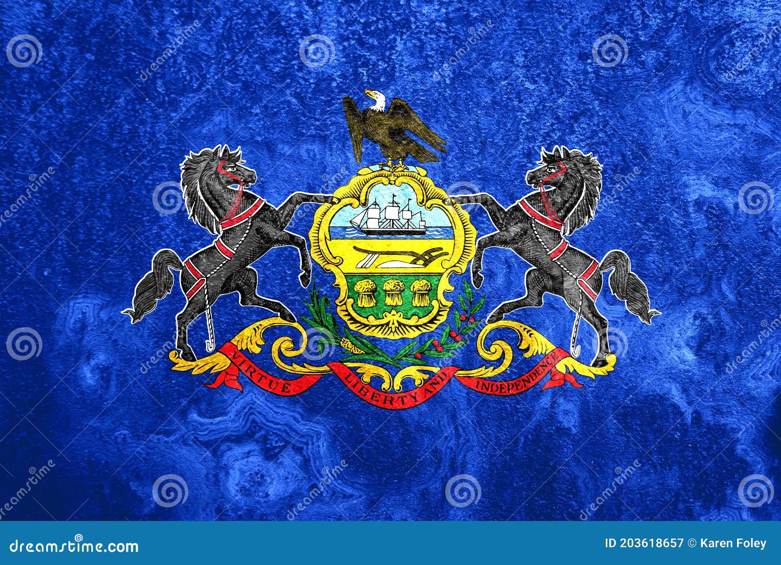 Pennsylvania State Flag stock image. Image of arty, grunge - 203618657