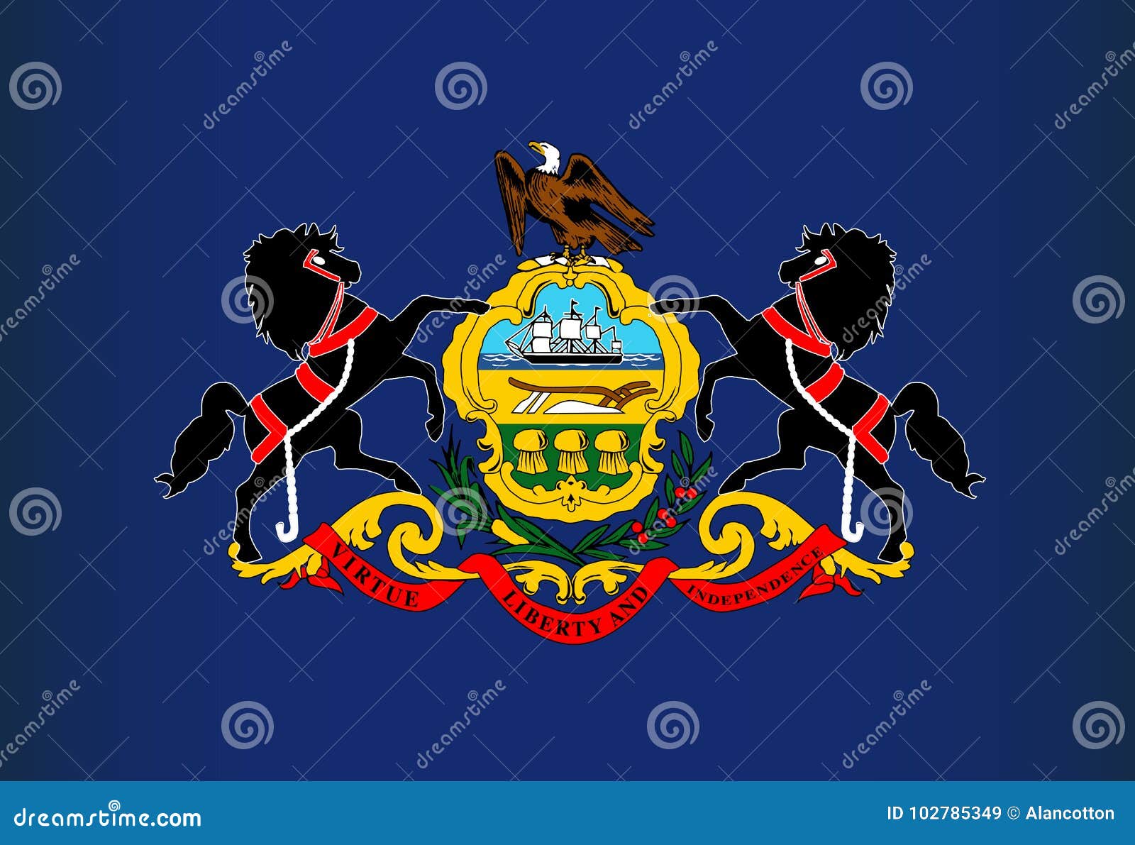 Pennsylvania State Flag stock vector. Illustration of pennsylvania ...