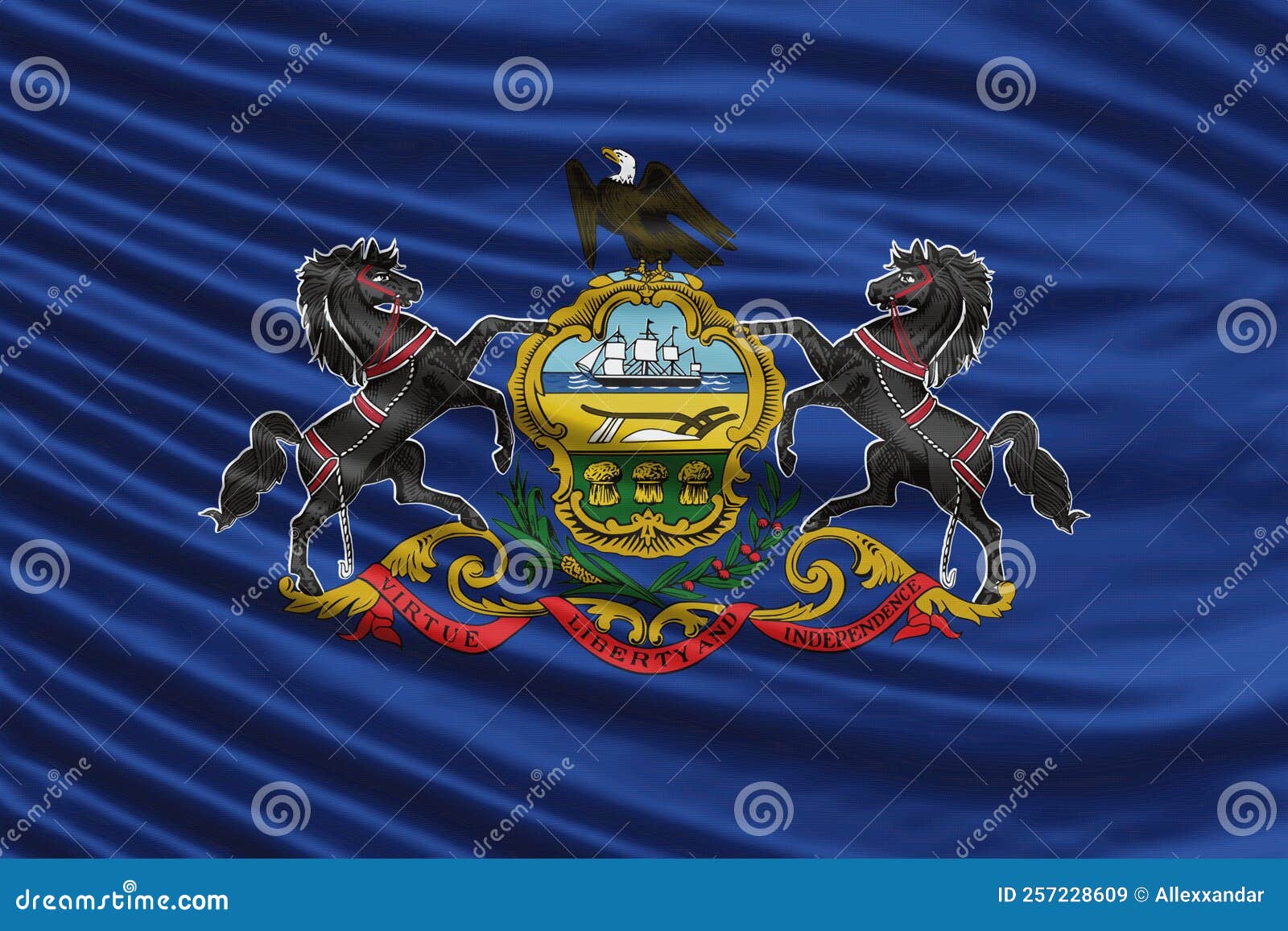Pennsylvania State Flag Wave Close Up, Pennsylvania Flag Stock Image ...