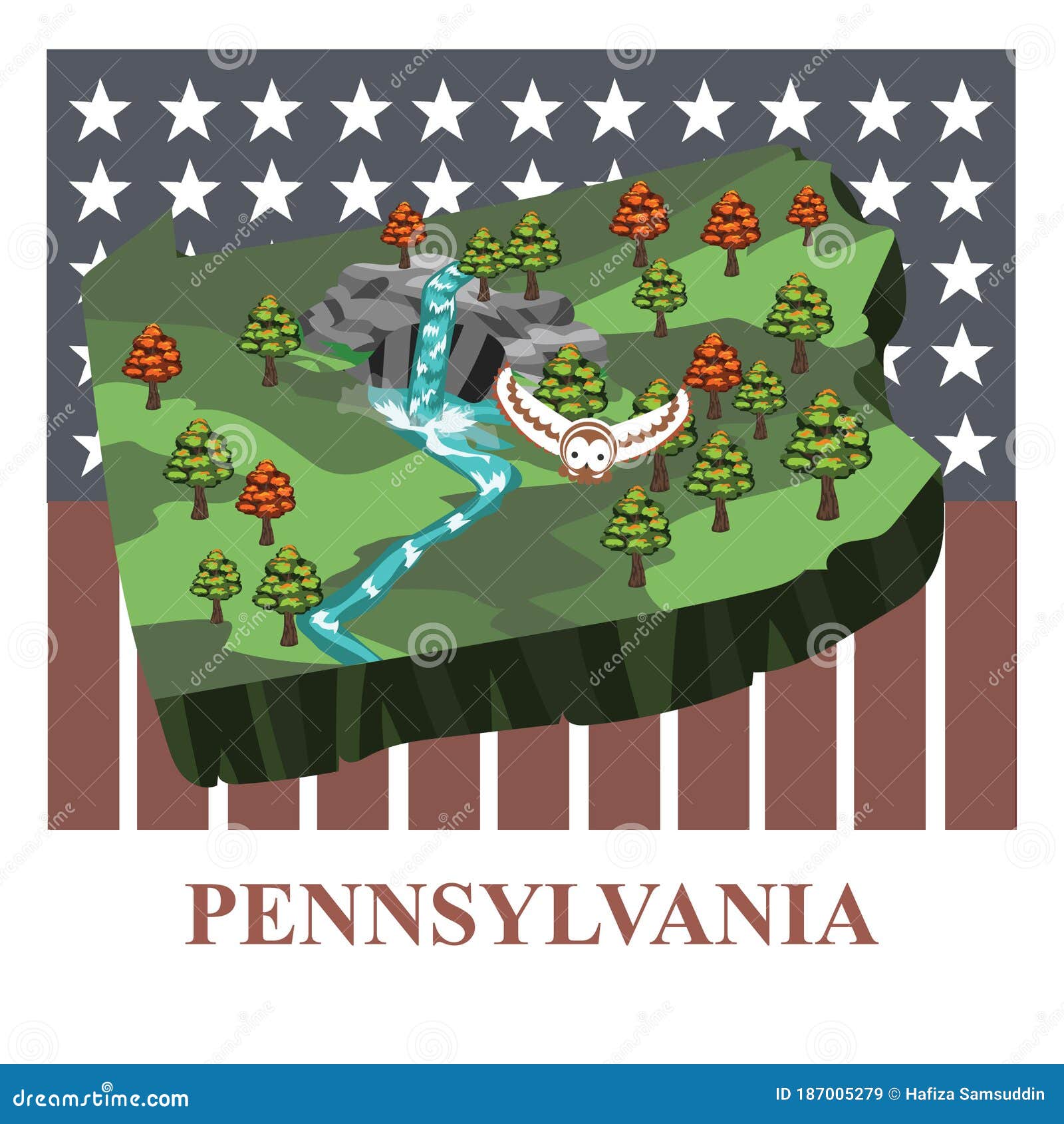Pennsylvania State Map. Vector Illustration Decorative Design Stock ...