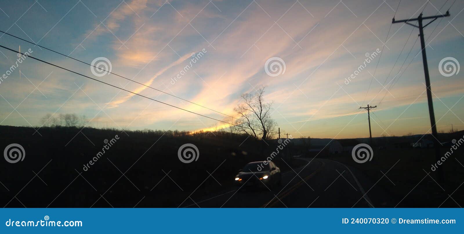 A Pennsylvania sunset stock photo. Image of lighting - 240070320