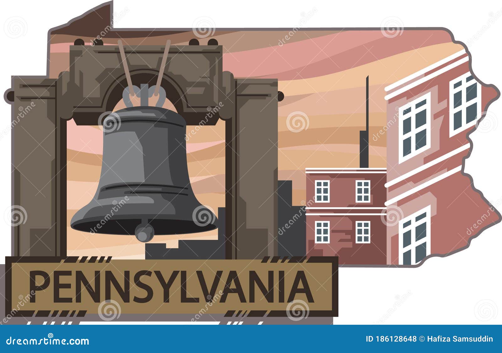 Pennsylvania. Vector Illustration Decorative Design Stock Illustration ...
