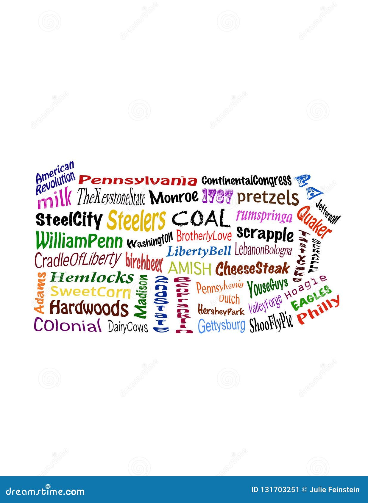 Pennsylvania Word Cloud stock illustration. Illustration of foods ...