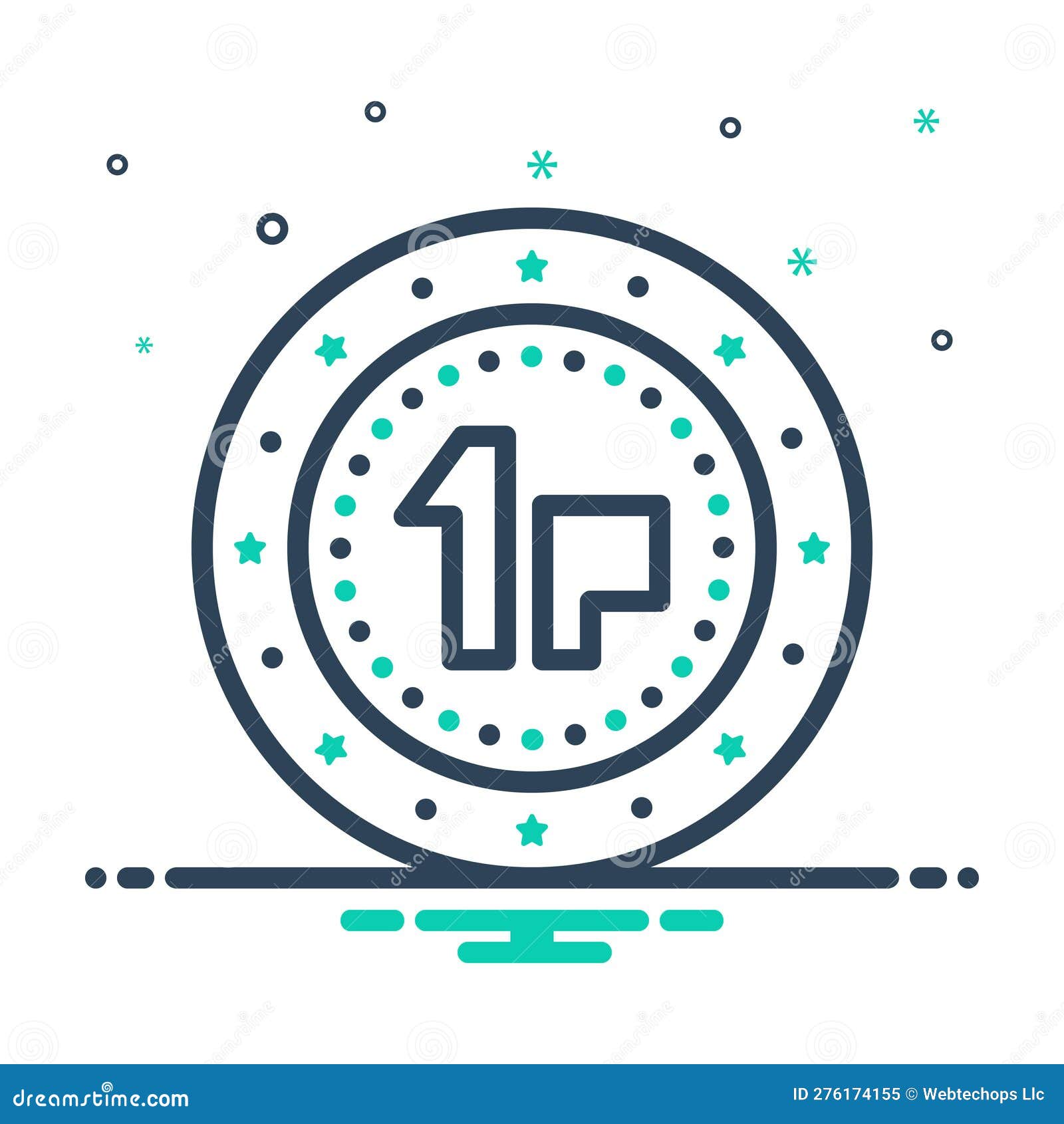 Mix Icon for Penny, Cash and Currency Stock Vector - Illustration of ...