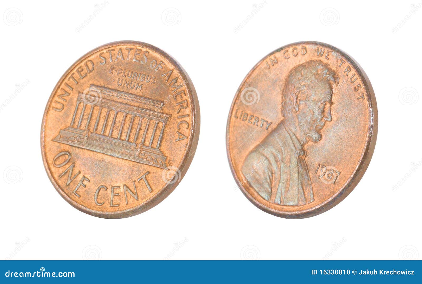 Penny isolated on white stock photo. Image of shiny, economy - 16330810