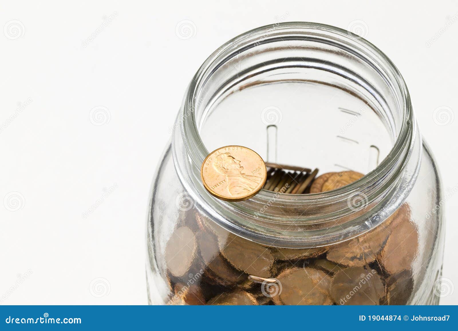 Penny Jar stock photo. Image of coins, lincoln, bank - 19044874