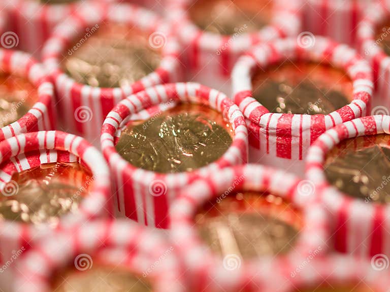 Penny Rolls Lined Up in a Box Stock Image - Image of banking, interest ...