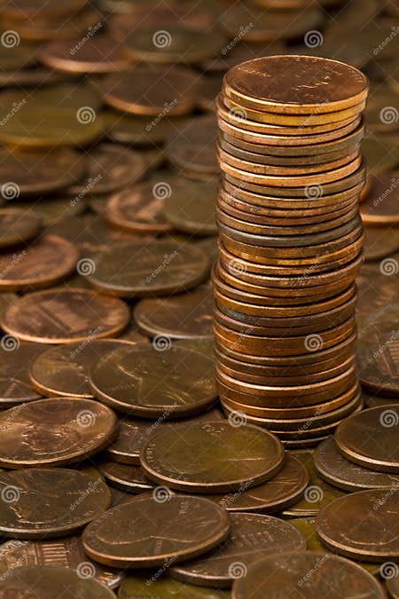 Penny Stack stock image. Image of bank, graph, change - 19044825