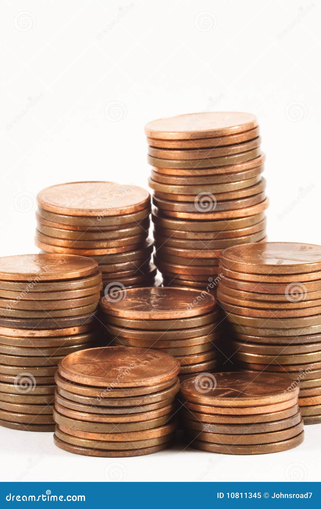 Penny Stacks stock image. Image of change, money, banking - 10811345