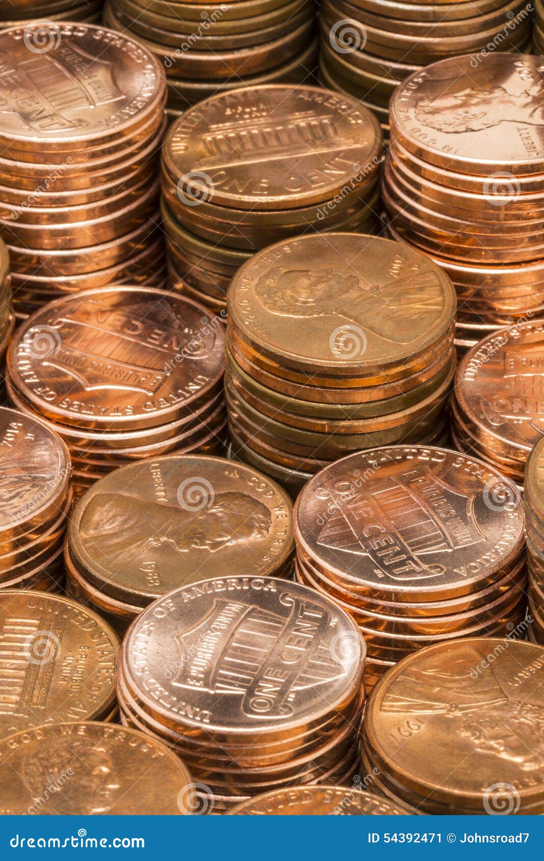 Penny Stacks fotografering för bildbyråer. Bild av linkoln - 54392471