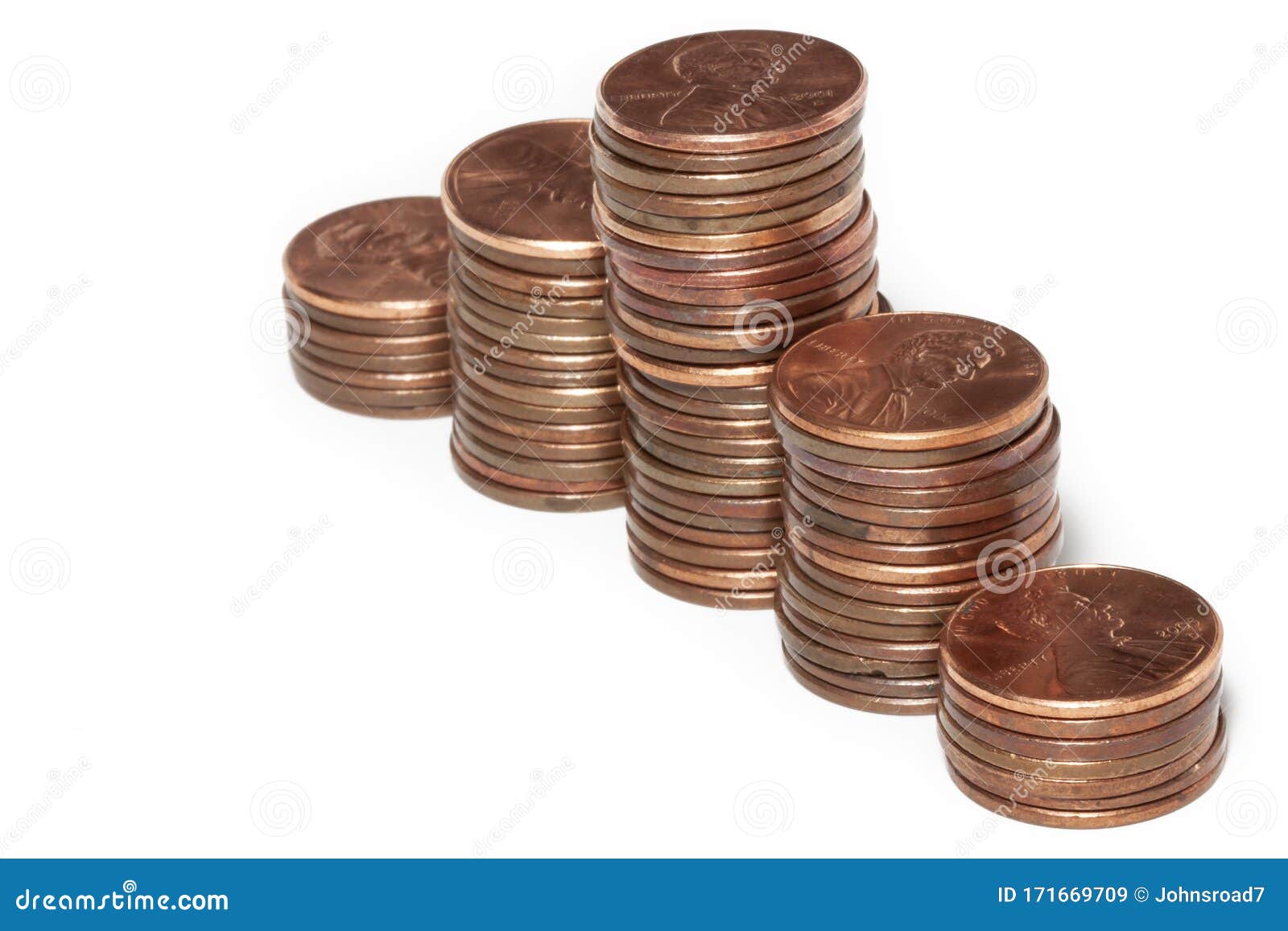 Penny Stacks in Graph Formation Stock Image - Image of abraham ...