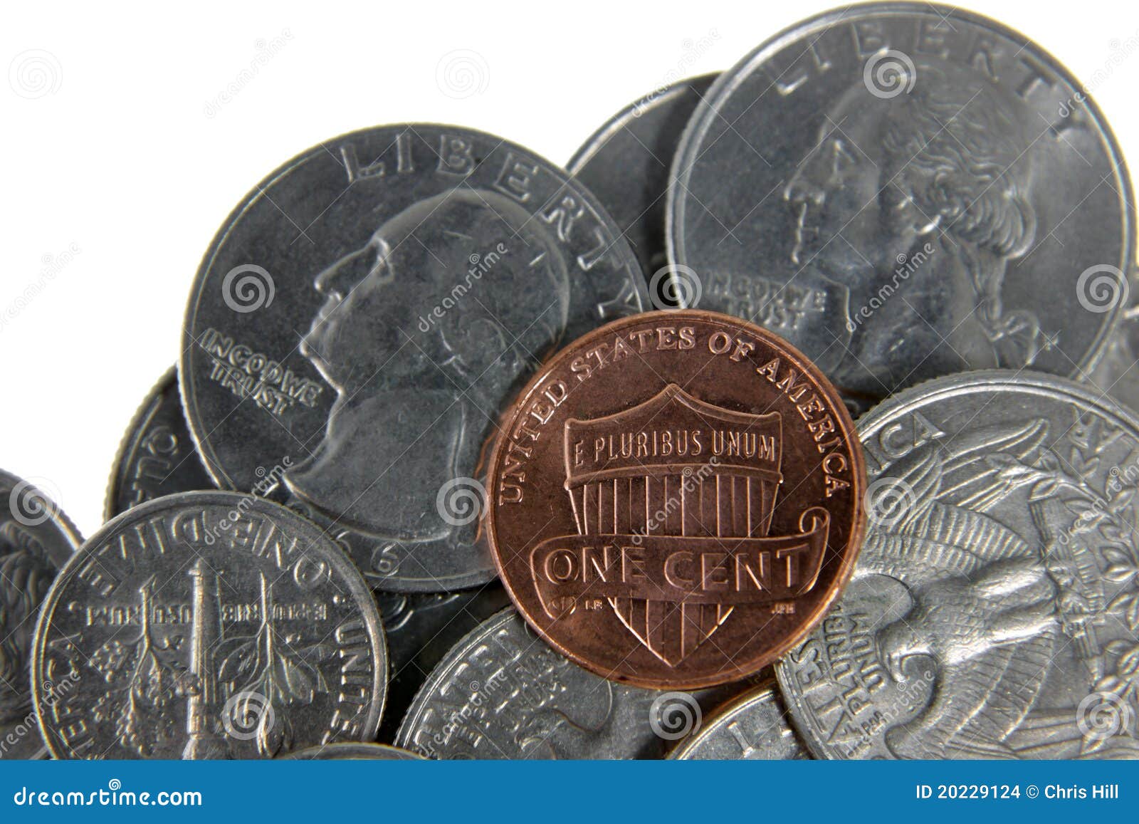 Penny on US Coins stock photo. Image of nickel, money - 20229124
