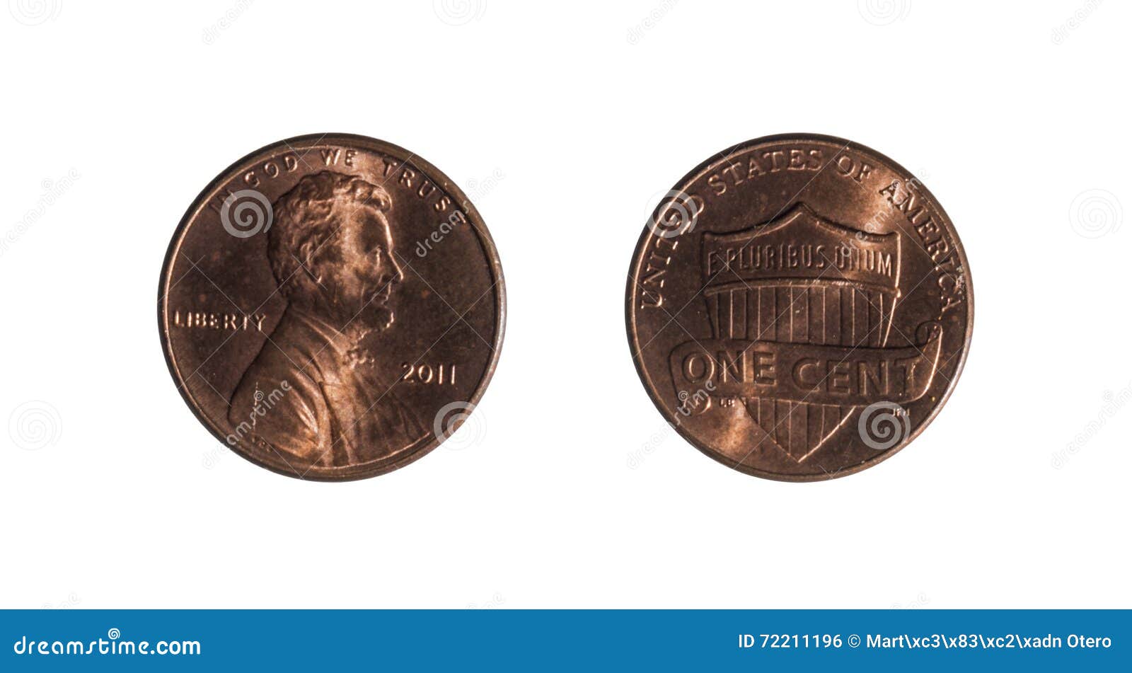 Penny on a White Background Stock Photo - Image of bronze, business ...