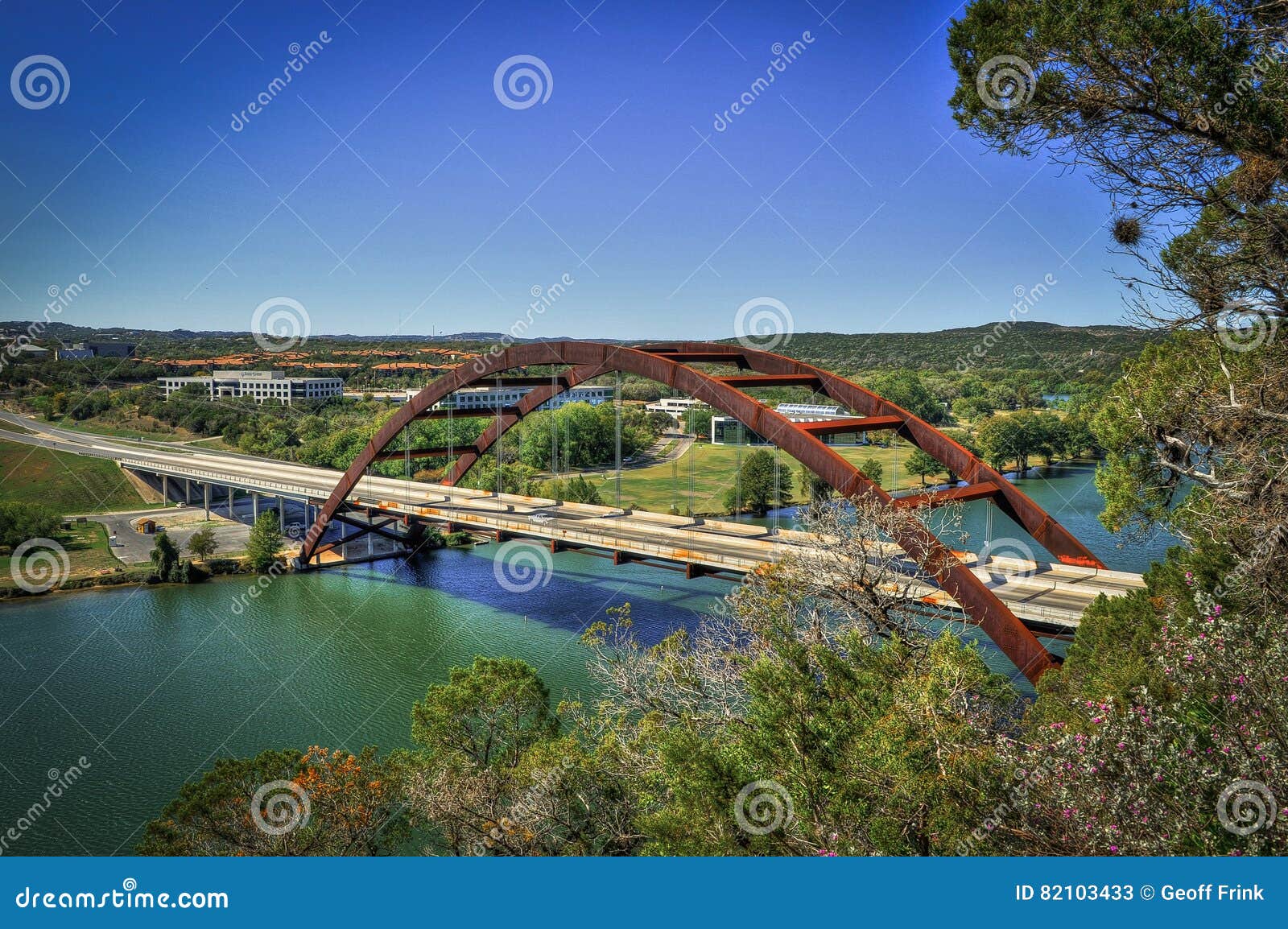 Pennyback Bridge, Austin, Texas Stock Image - Image of american, hills ...