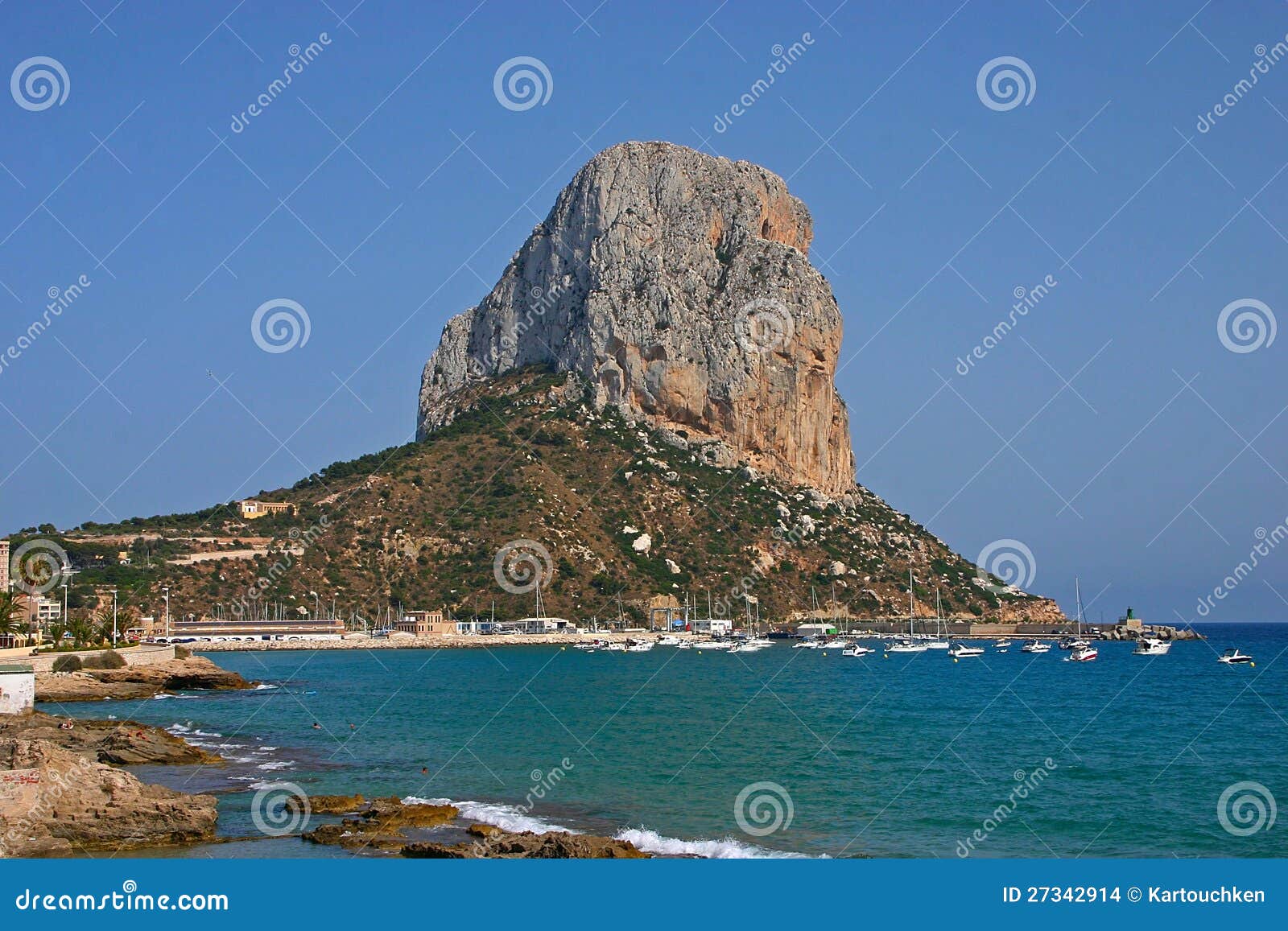 Penon Ifach - 08 stock photo. Image of city, boat, mountain - 27342914