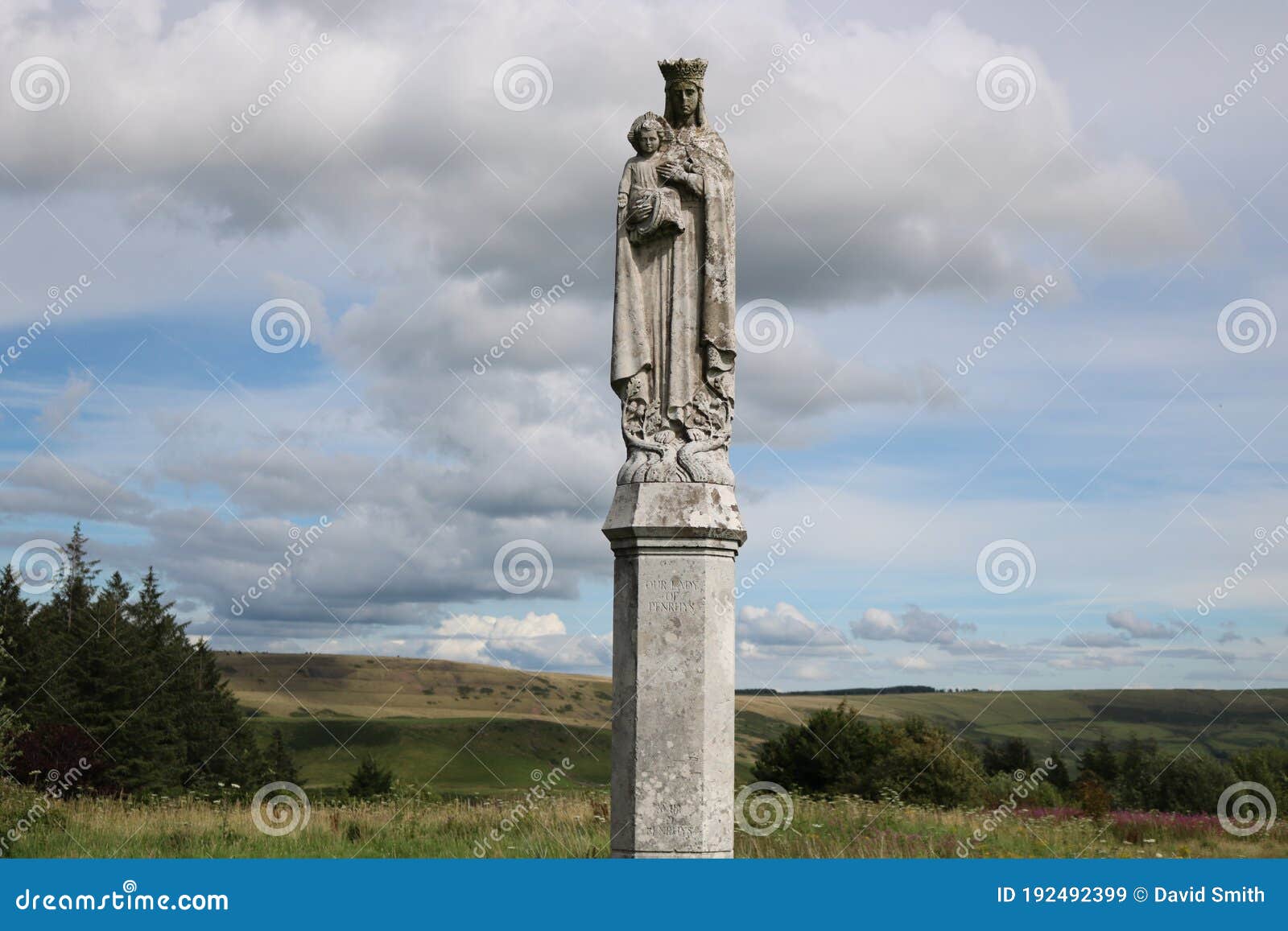 PENRHYS RHONDDA VALLEY Statue of Our Lady of Penrhys Stock Image ...