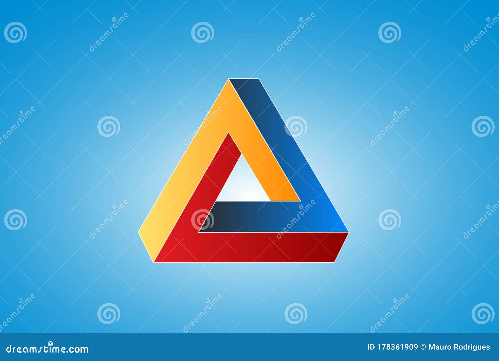 Penrose Impossible Tribar Triangle Sketch Vector | CartoonDealer.com ...