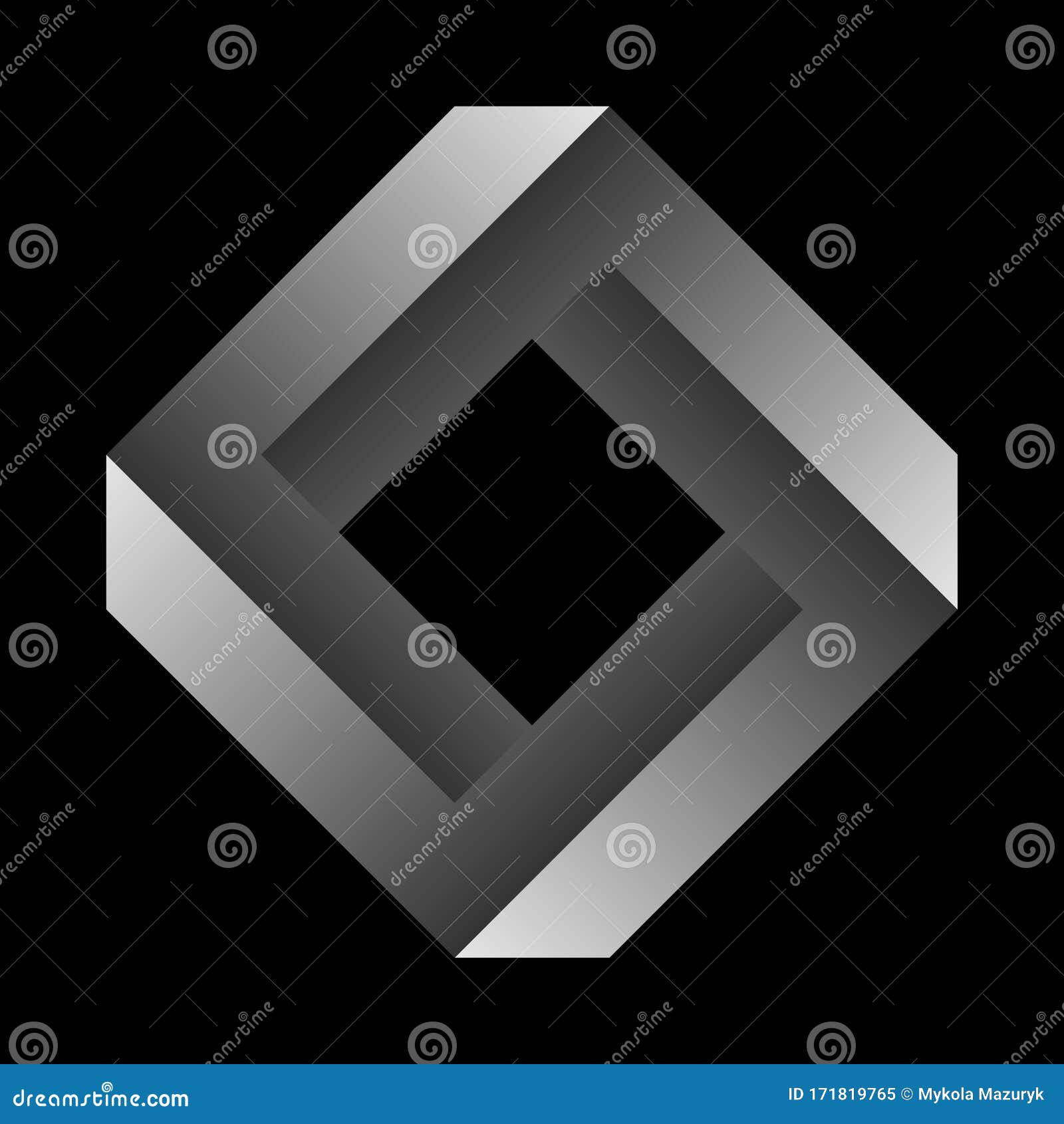 Impossible Object. Optical Illusion Shapes. Escher Paradox. 3d ...