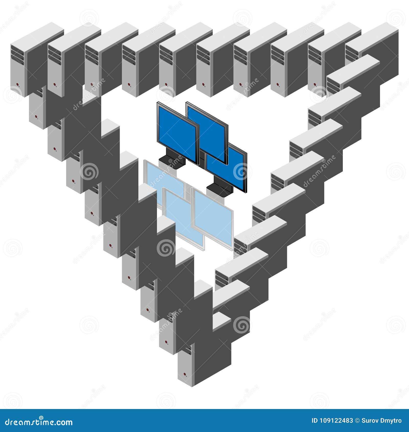 Penrose Triangle - Concept of Computer Hardware and Internet Stock ...
