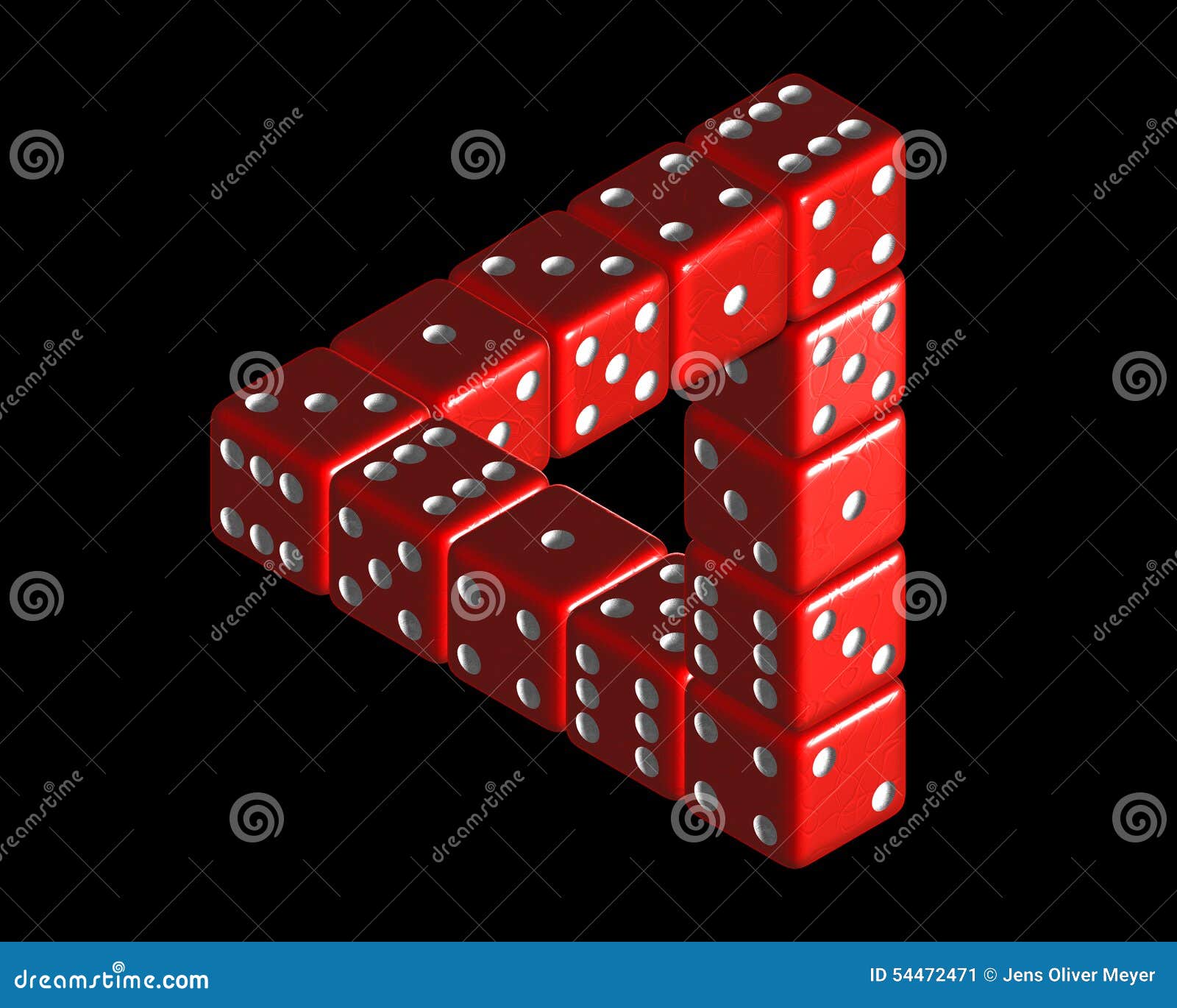 Penrose triangle from dice stock illustration. Illustration of ...