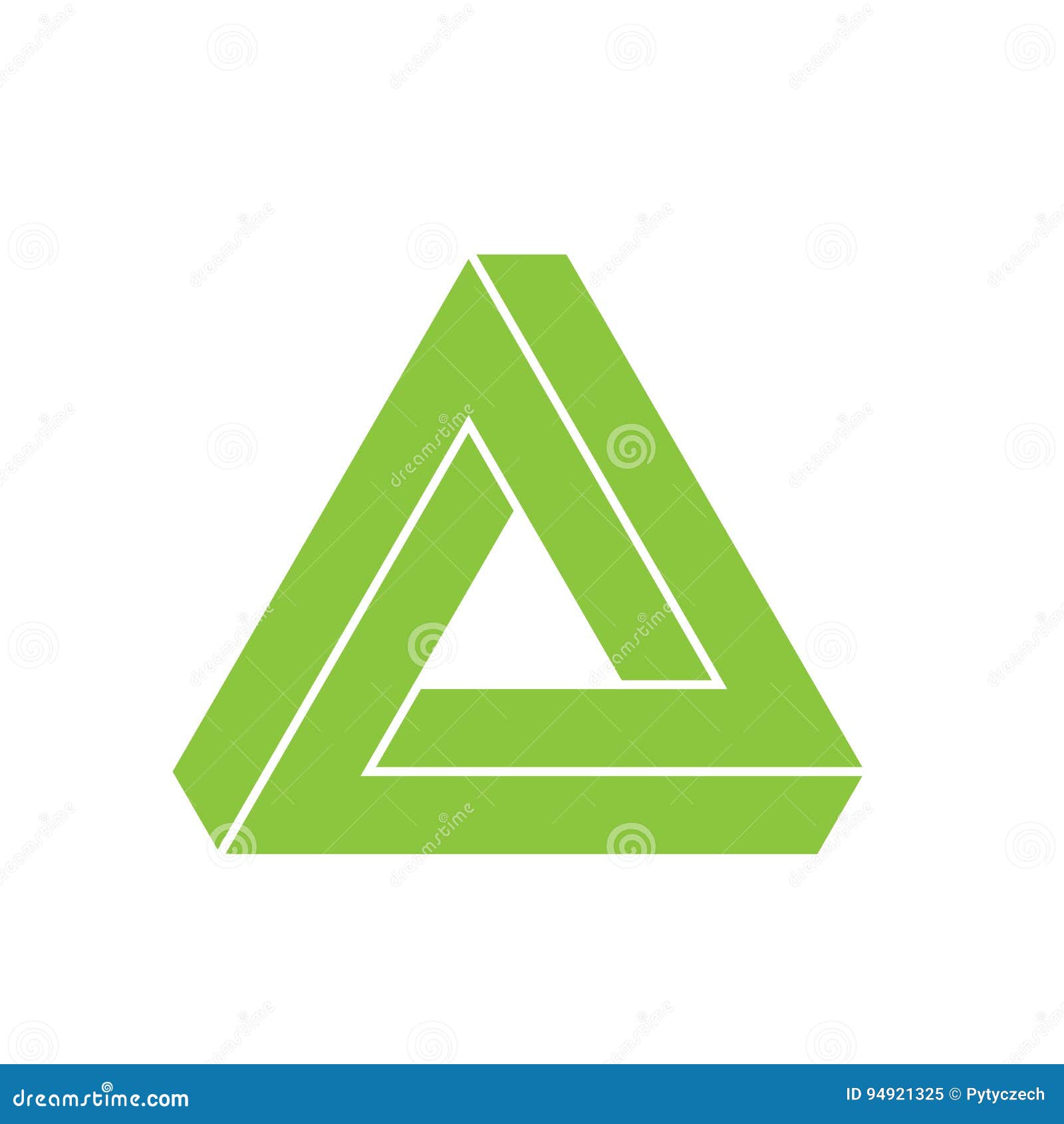 Penrose Triangle Icon. Geometric 3D Object Optical Illusion Stock ...