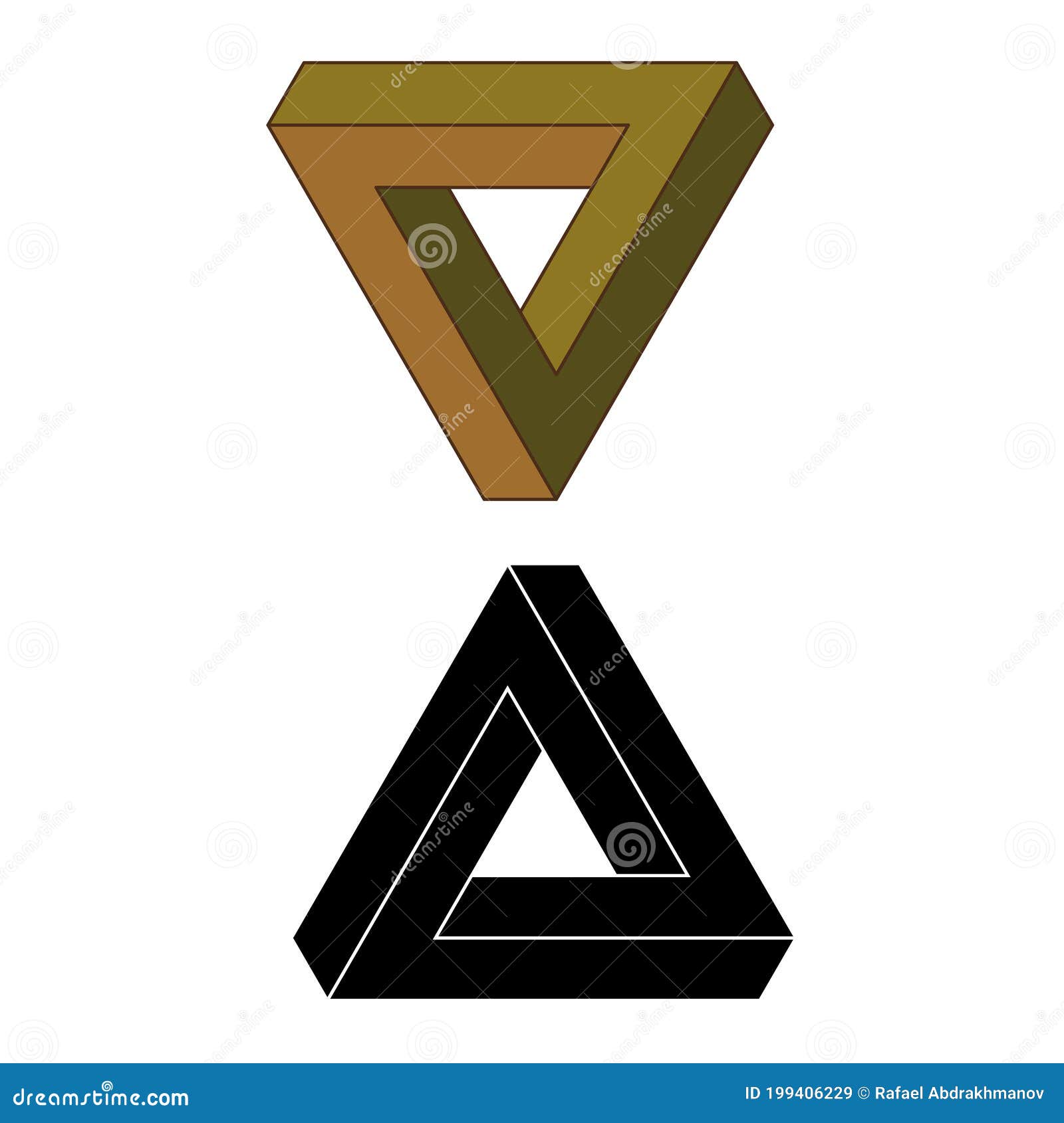 Penrose Triangle Icon. Impossible Vector Geometric Shape Object ...