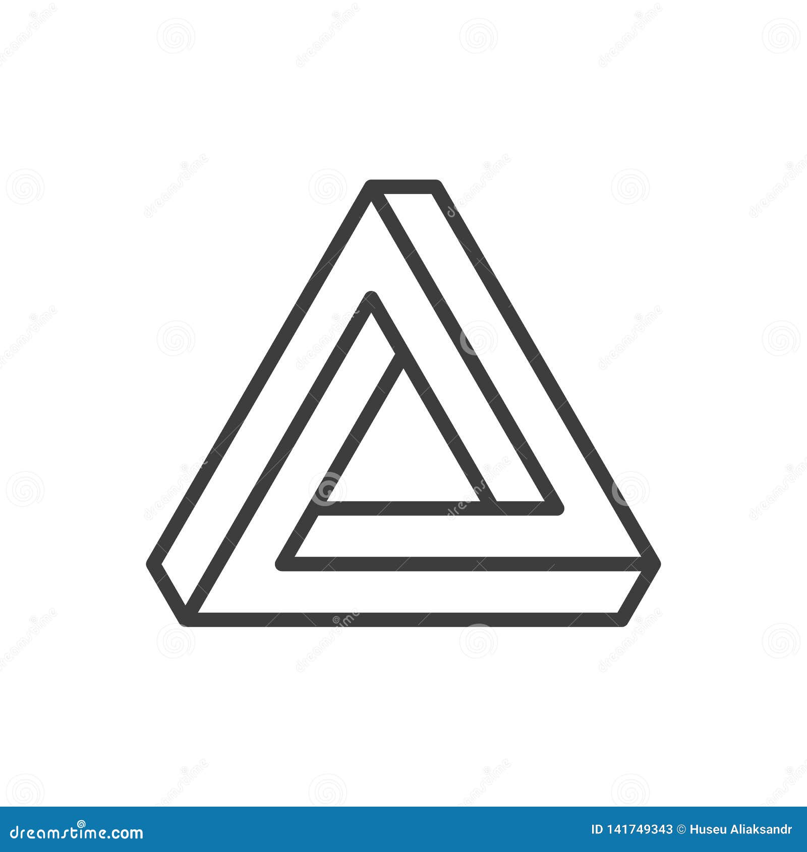 Penrose triangle icon. stock vector. Illustration of endless - 141749343
