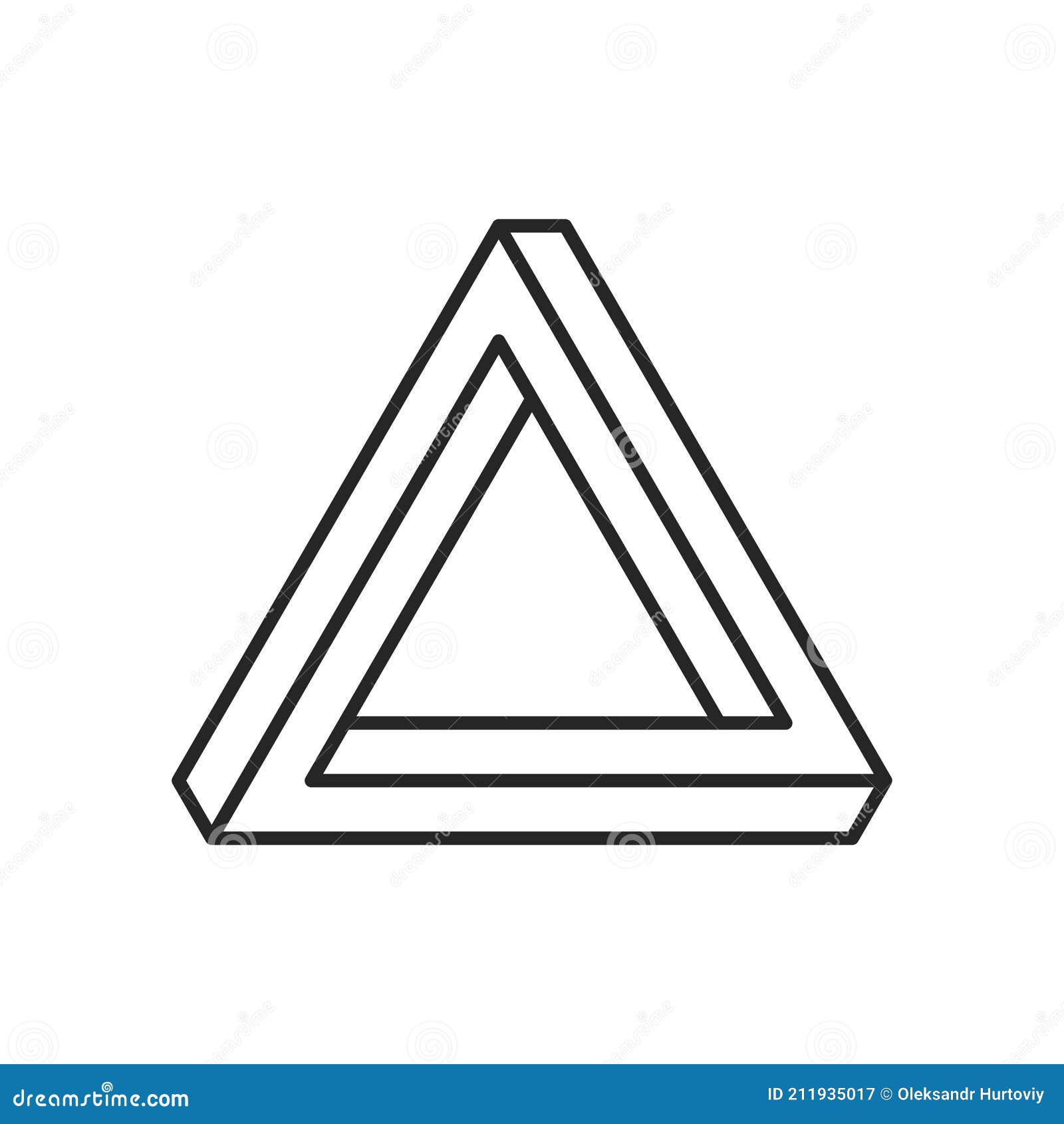 Penrose Triangle In Line Design. Impossible Or Infinity Geometric ...