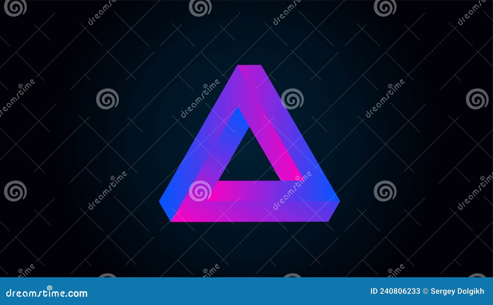 Penrose Triangle is One of the Main Impossible Figures, Tribar. Very ...