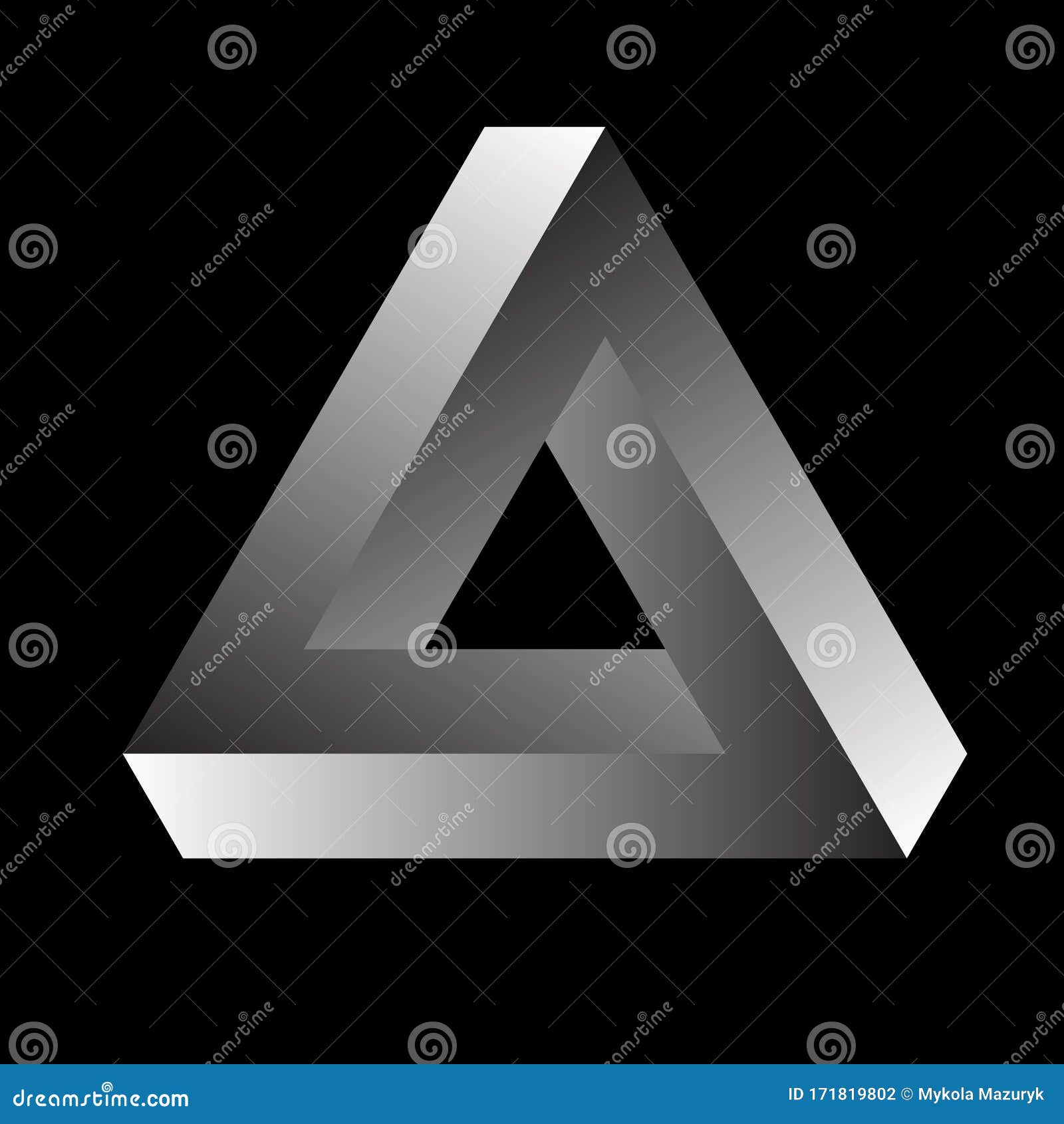 Penrose Triangle or Penrose Tribar, or the Impossible Tribar with ...