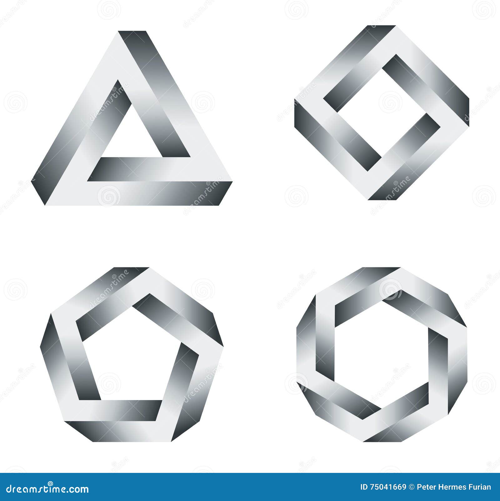 Penrose Triangle and Polygons with Gradients Stock Vector ...