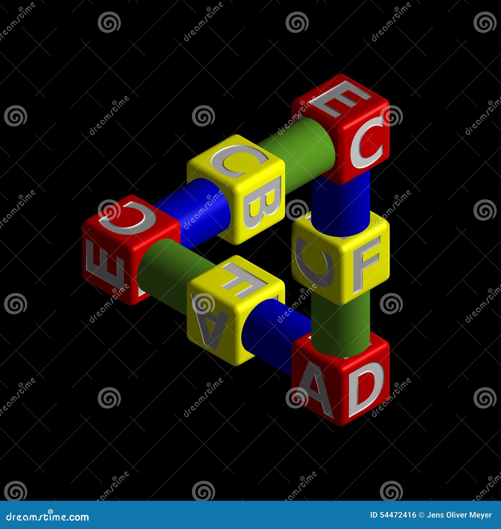 Penrose Triangle from Toy Cubes Stock Illustration - Illustration of ...