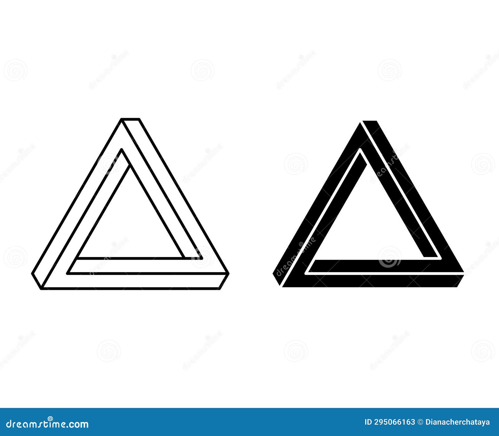 Penrose Triangle Vector Icons. Outline Logo Stock Vector - Illustration ...
