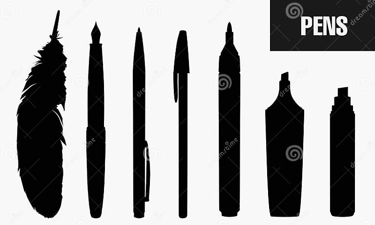 Pens stock vector. Illustration of antique, office, felt - 27306986