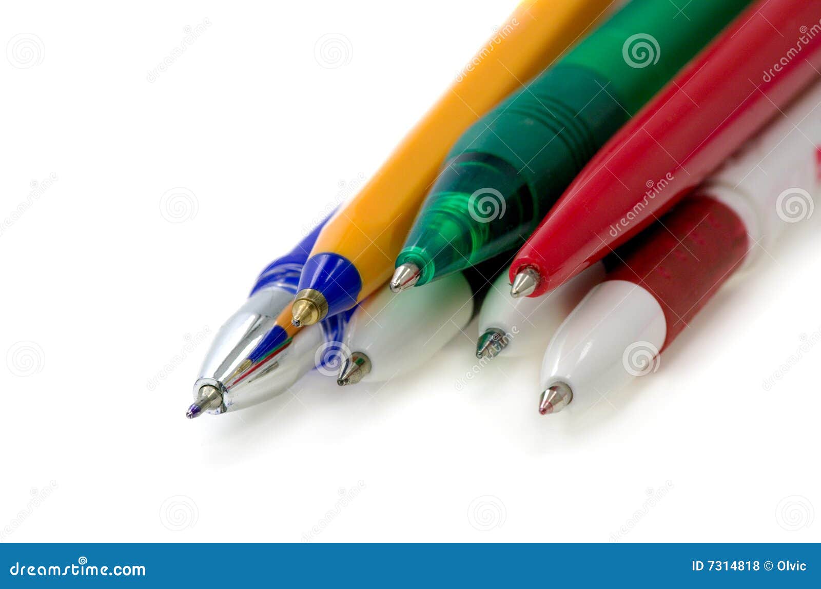 Pens stock photo. Image of collection, yellow, inscriptions - 7314818