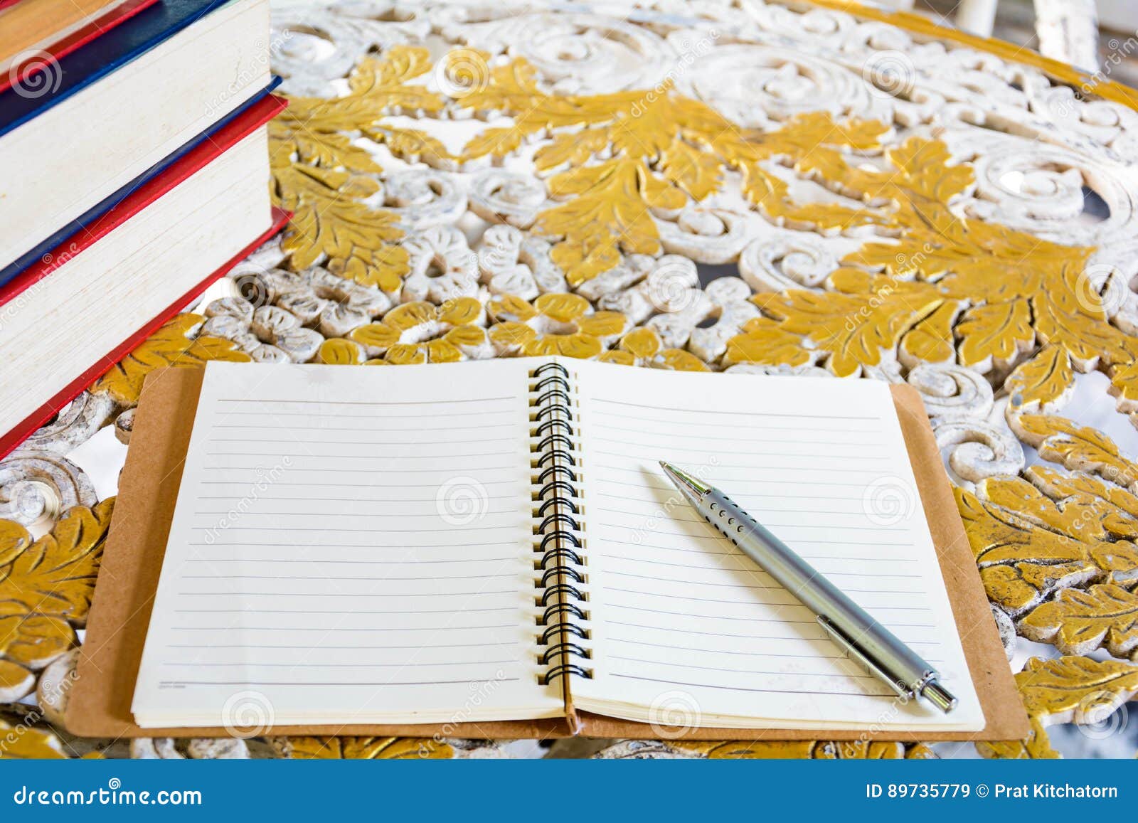 Pens and books for notes stock image. Image of notepad - 89735779