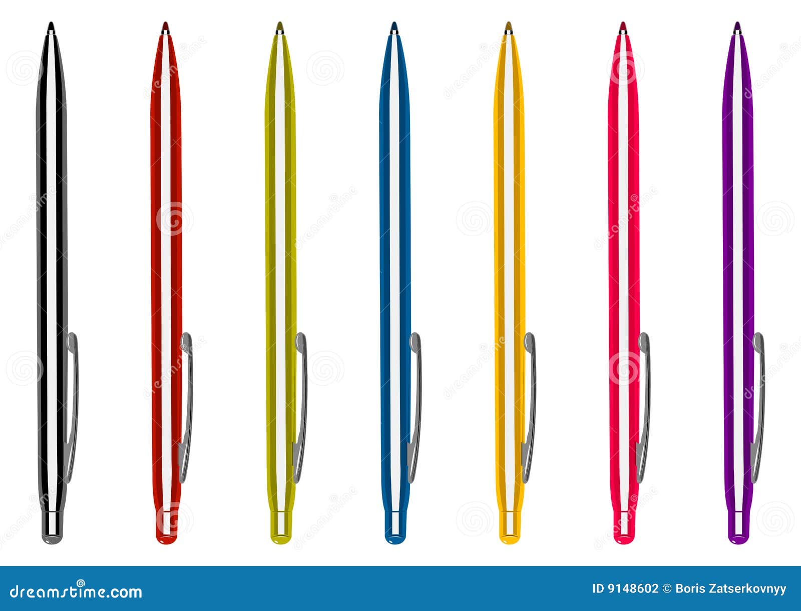 Pens collection stock vector. Illustration of student - 9148602